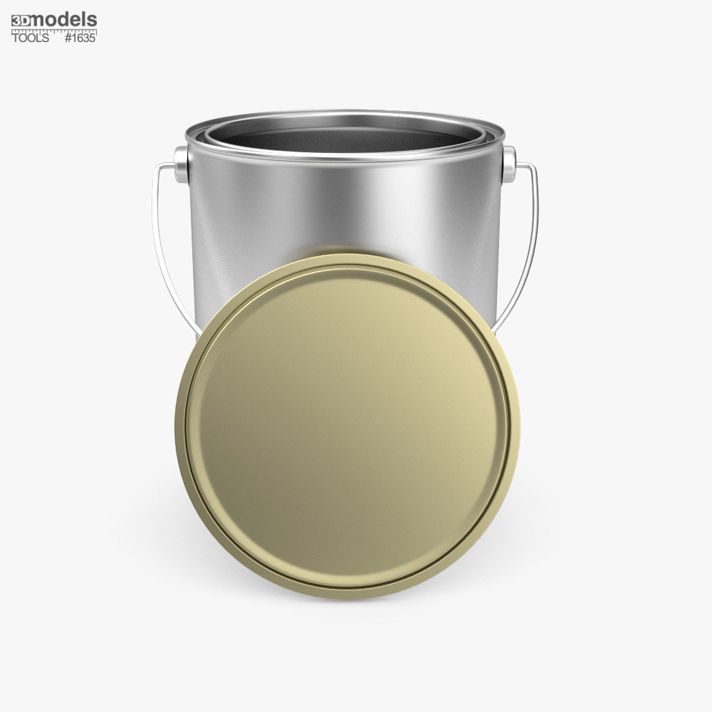 Silver Paint Can 3D model - Download Tools on 3DModels.org
