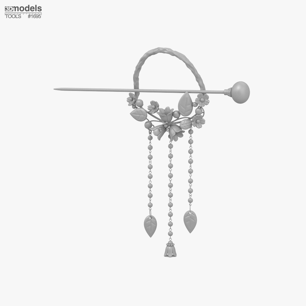 Chinese Hair Accessories 3D model - Download Health and Beauty on ...