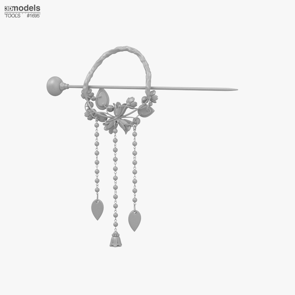 Chinese Hair Accessories 3D model - Download Health and Beauty on ...