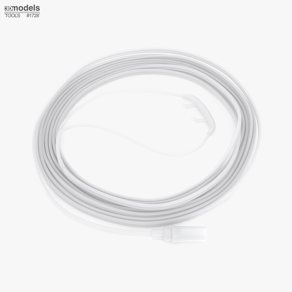 Cannula with dual nasal prongs 3D model - Download Medical Equipment on ...