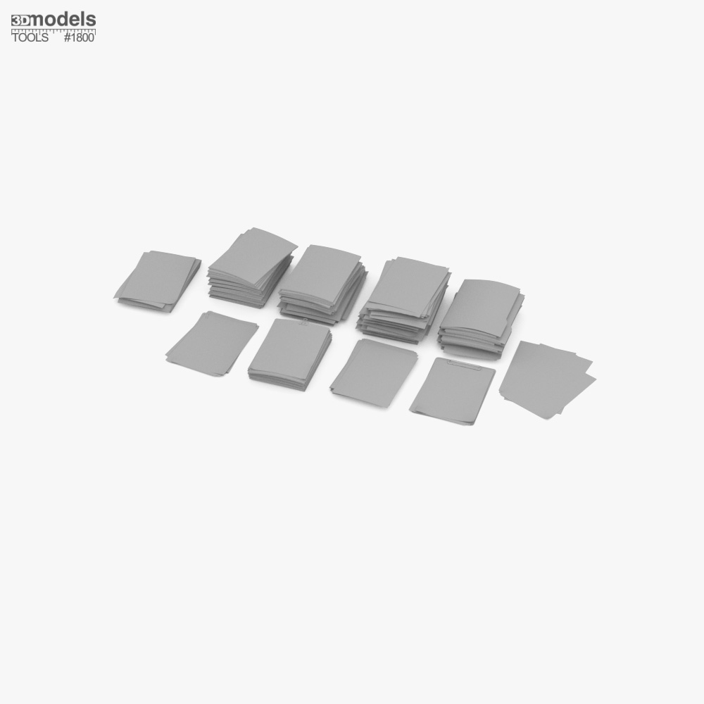 Papers 3D model - Download Stationery on 3DModels.org