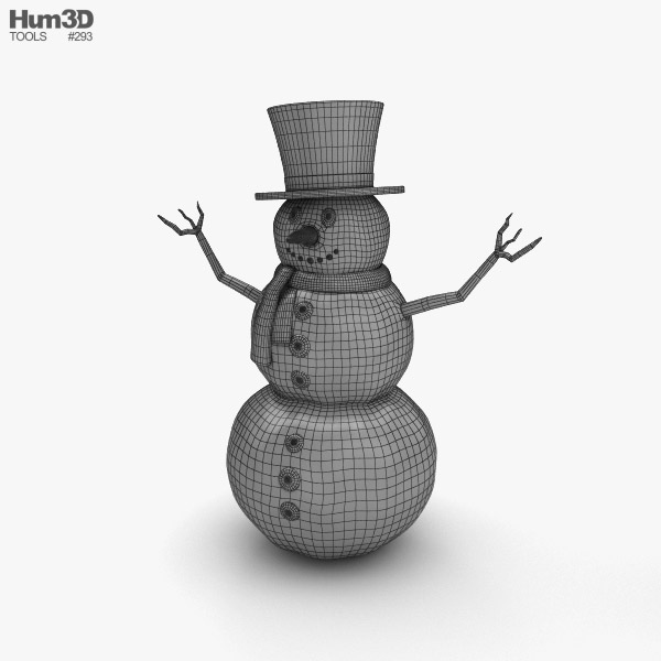 Snowman 3D model - Download Cartoon characters on 3DModels.org