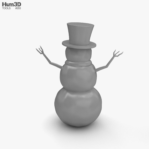Snowman 3D model - Download Cartoon characters on 3DModels.org