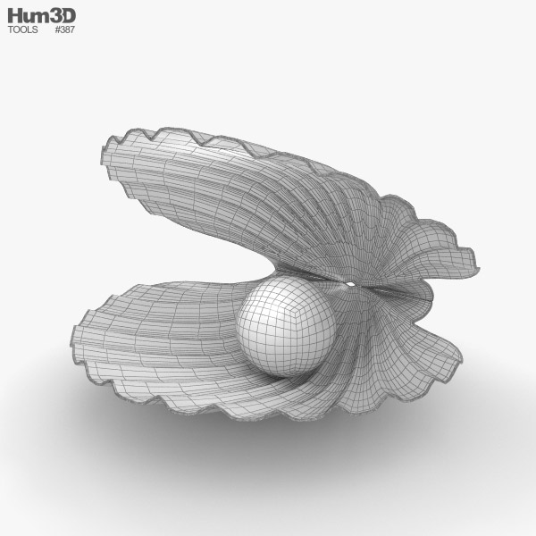 Seashell with Pearl 3D model - Download Jewelry on 3DModels.org