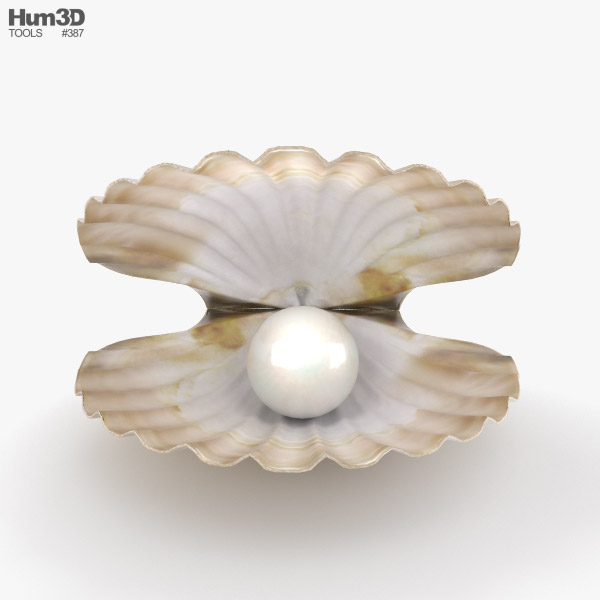 Seashell with Pearl 3D model - Download Jewelry on 3DModels.org