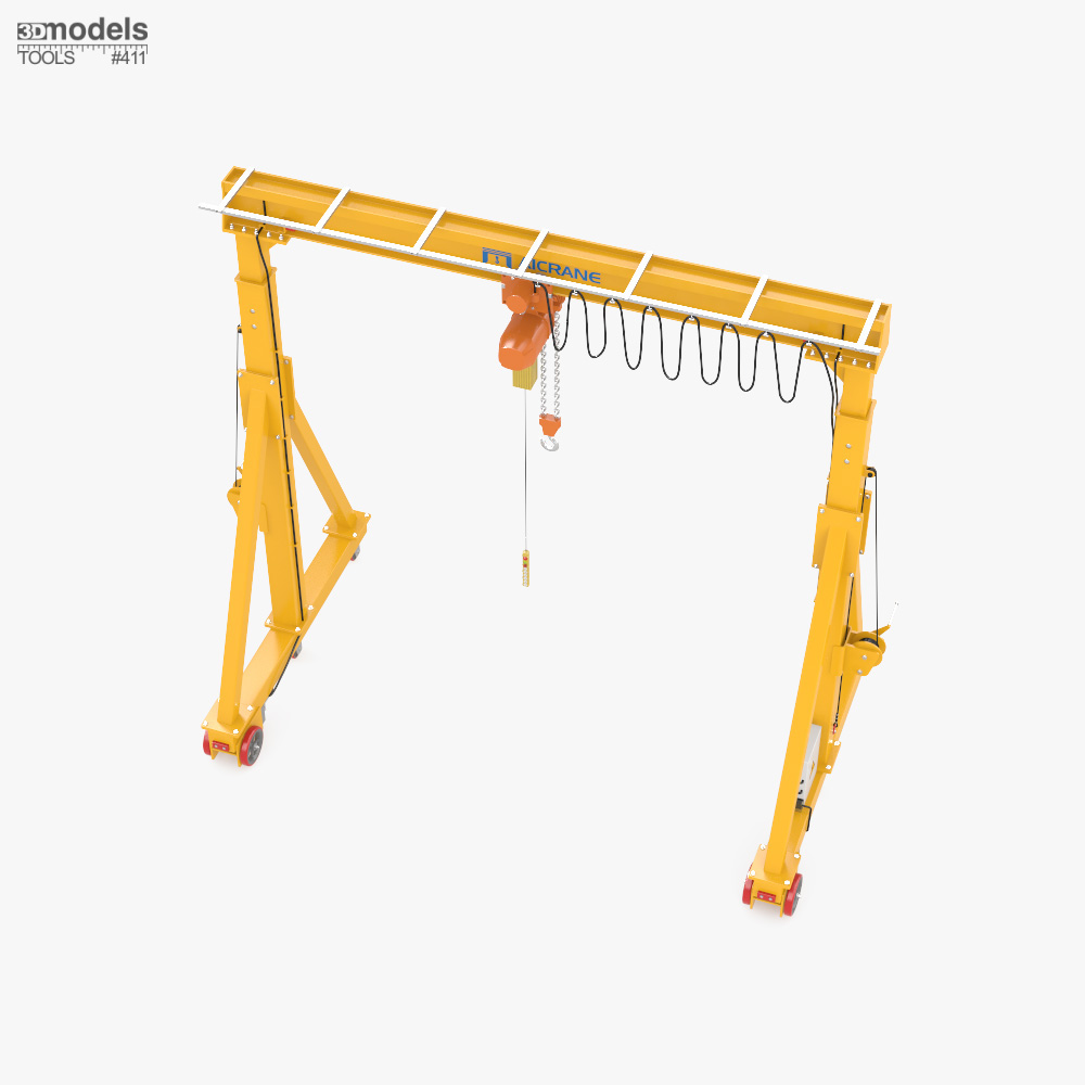 Mobile Gantry Crane 3D model - Download Tools on 3DModels.org