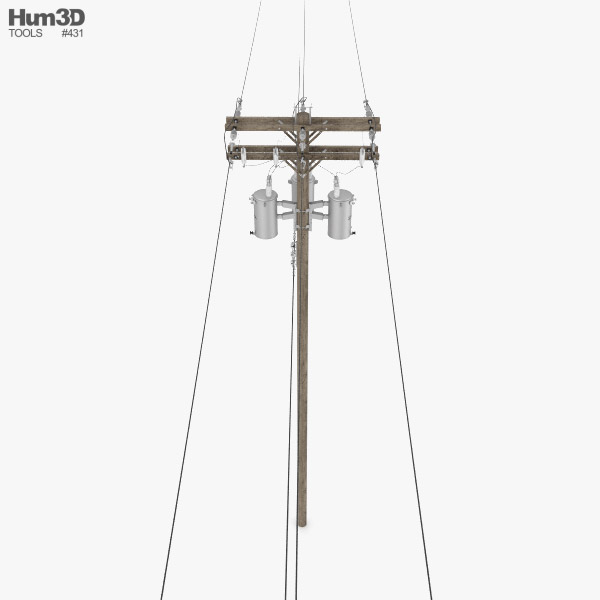 Poste electrico Modelo 3D - Descargar Elementos de la calle activado ...
