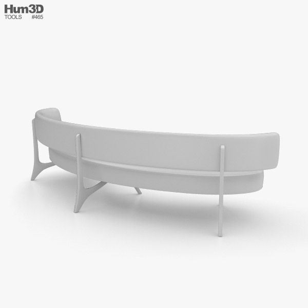 Curved Bench 3D model - Download Bench on 3DModels.org