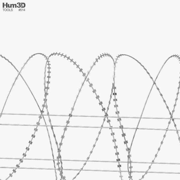 Barbed Wire Fence 3D model - Download Street elements on 3DModels.org