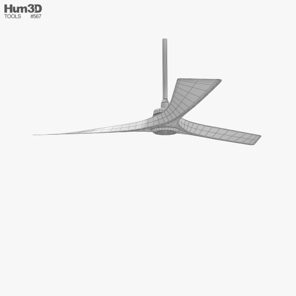 Ceiling fan 3D model - Download Lamp on 3DModels.org