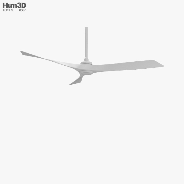 Ceiling fan 3D model - Download Lamp on 3DModels.org