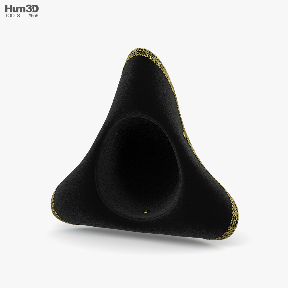 Tricorne Hat 3D model - Download Hats on 3DModels.org