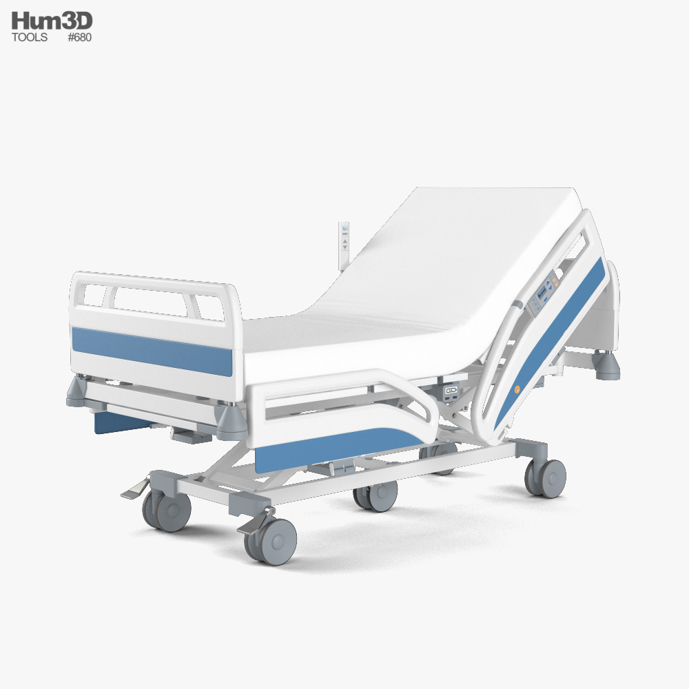 Hospital bed 3D model - Download Medical Equipment on 3DModels.org