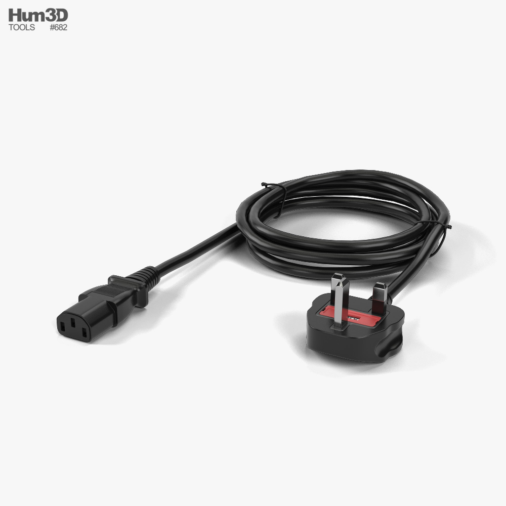 Power Cord UK 3D model - Download Computer Accessories on 3DModels.org