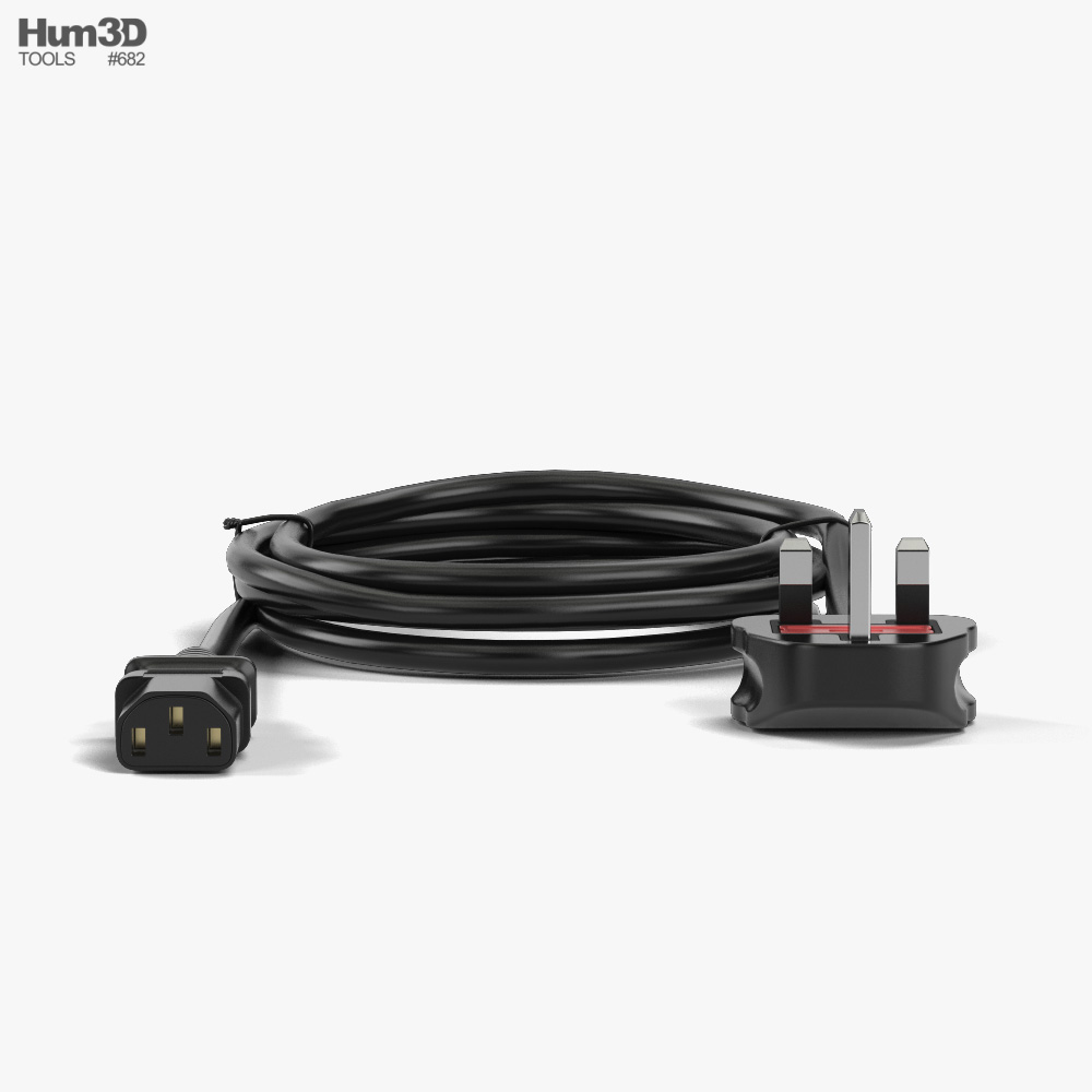 Power Cord UK 3D model - Download Computer Accessories on 3DModels.org