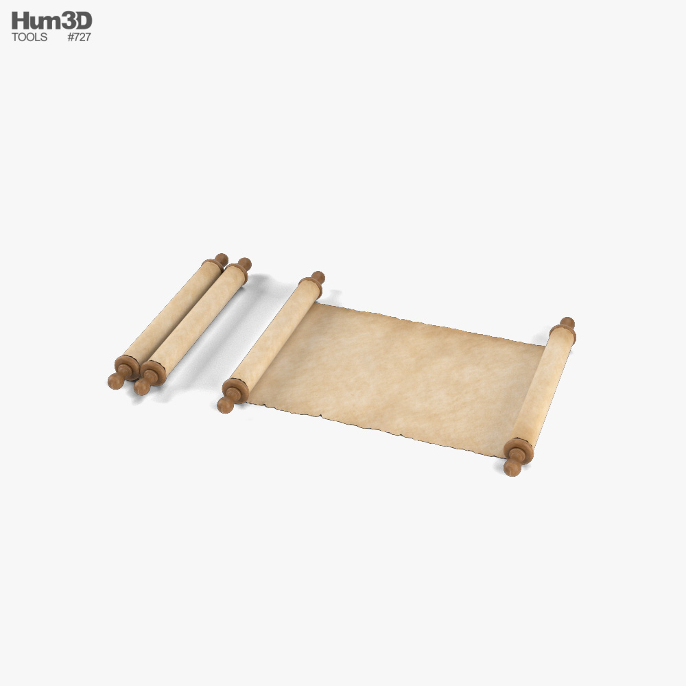 Paper Scroll 3D model - Download Stationery on 3DModels.org