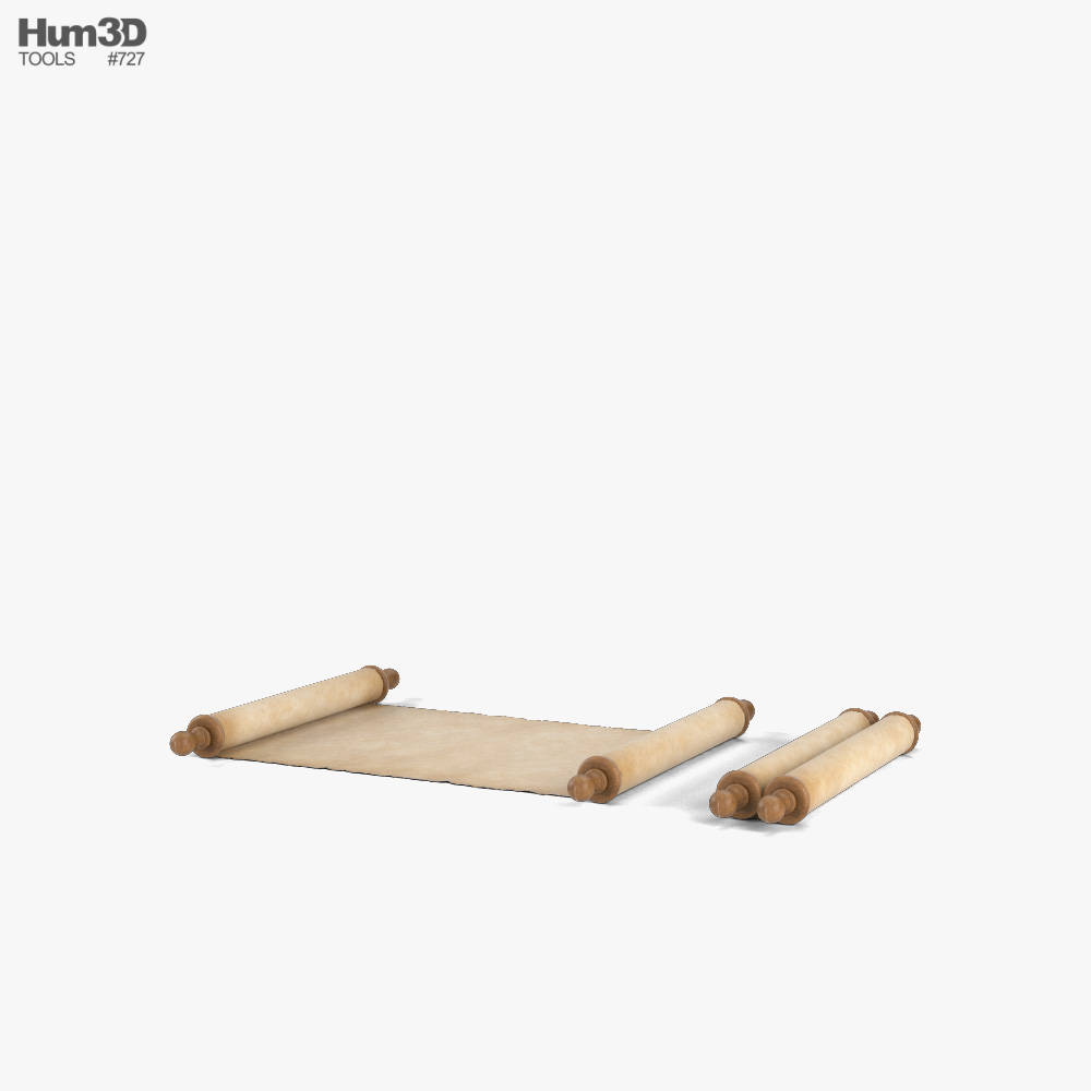 Paper Scroll 3D model - Download Stationery on 3DModels.org