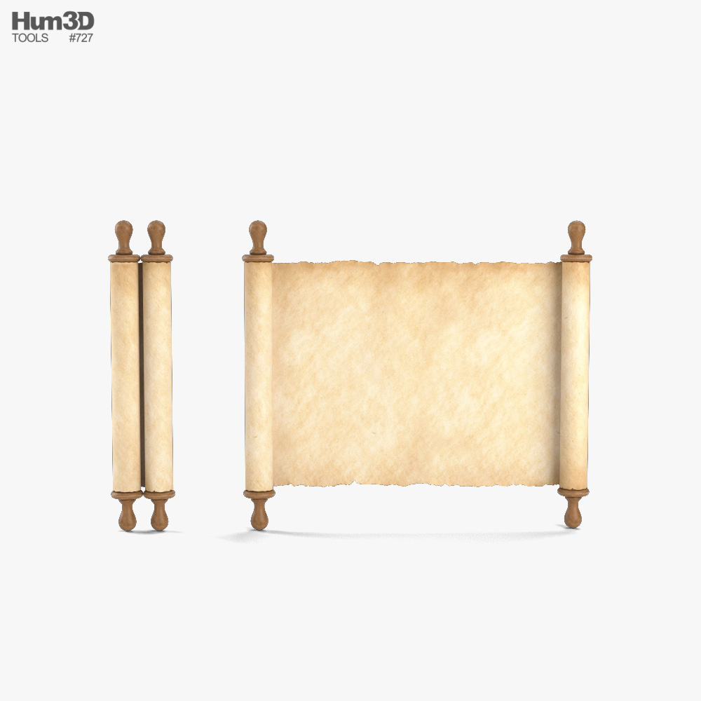 Paper Scroll 3D model - Download Stationery on 3DModels.org