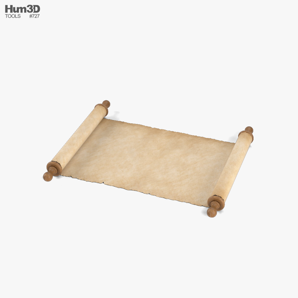 Paper Scroll 3D model - Download Stationery on 3DModels.org
