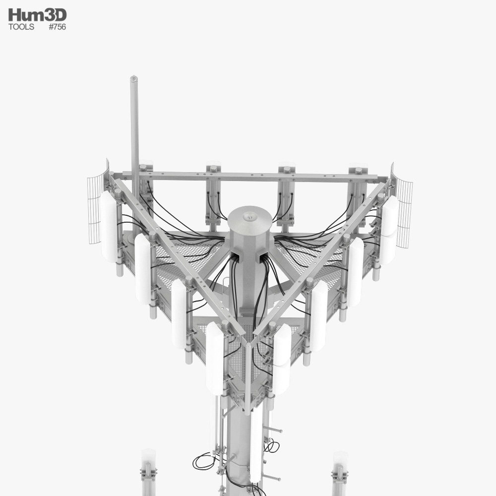 Cell Tower 3D model - Download Infrastructure Buildings on 3DModels.org