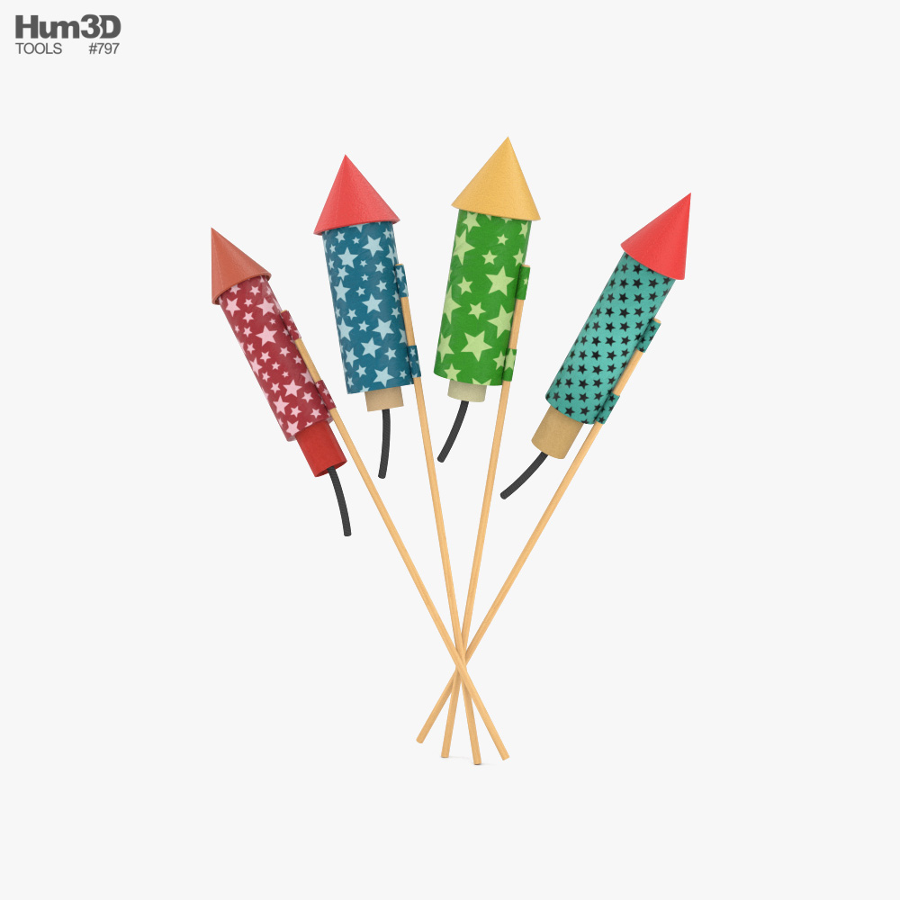 Cohete de fuegos artificiales Modelo 3D - Descargar Aficiones on ...