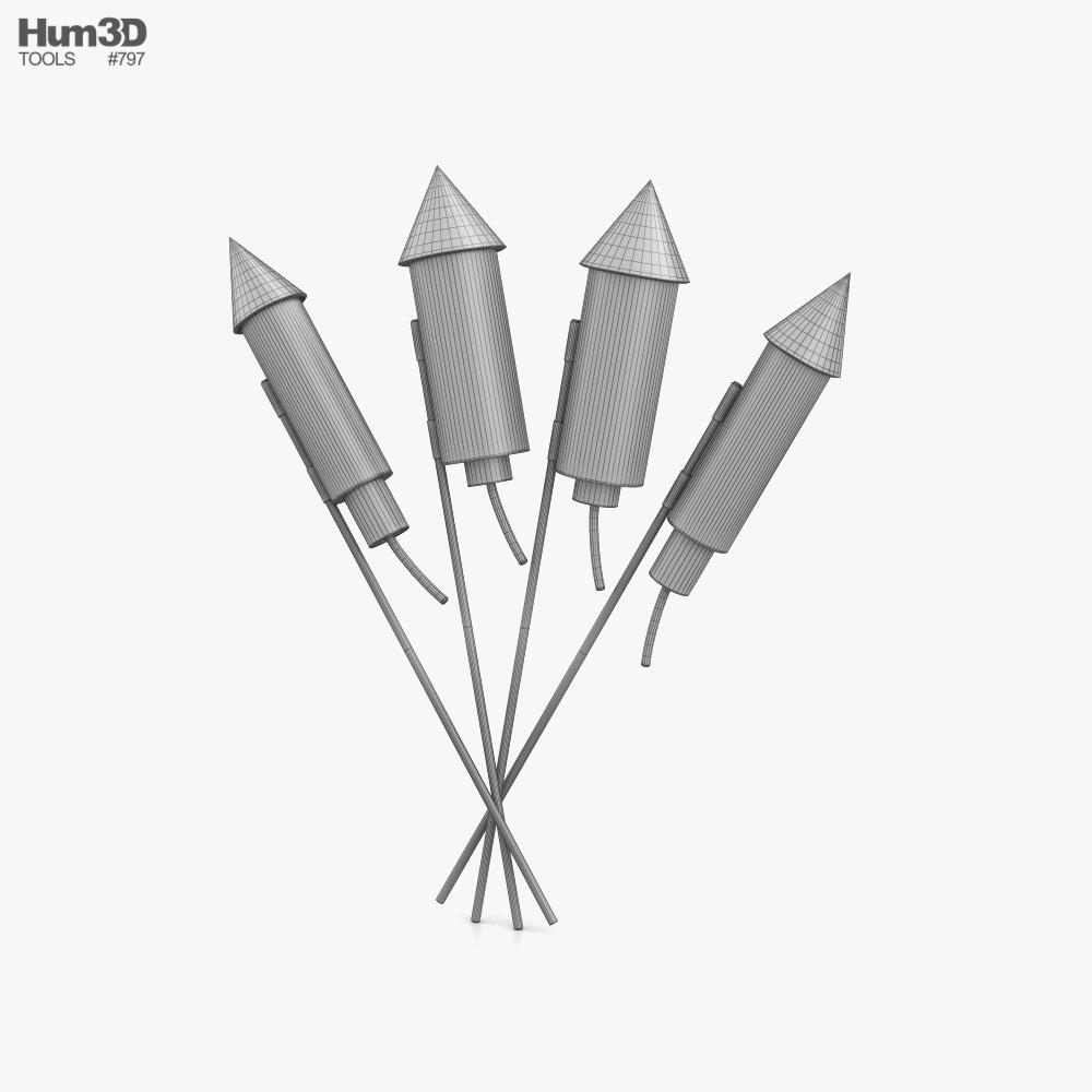 Cohete de fuegos artificiales Modelo 3D - Descargar Aficiones on ...