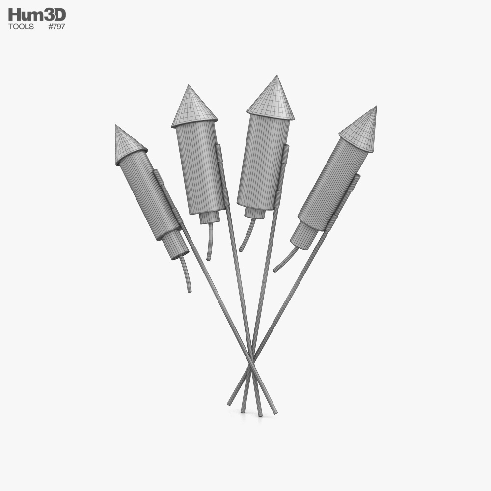 Cohete de fuegos artificiales Modelo 3D - Descargar Aficiones on ...