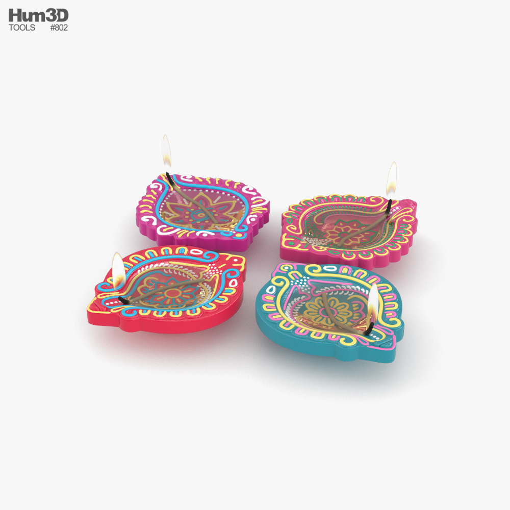 Diwali Diya Lamp 3D model - Download Decoration on 3DModels.org