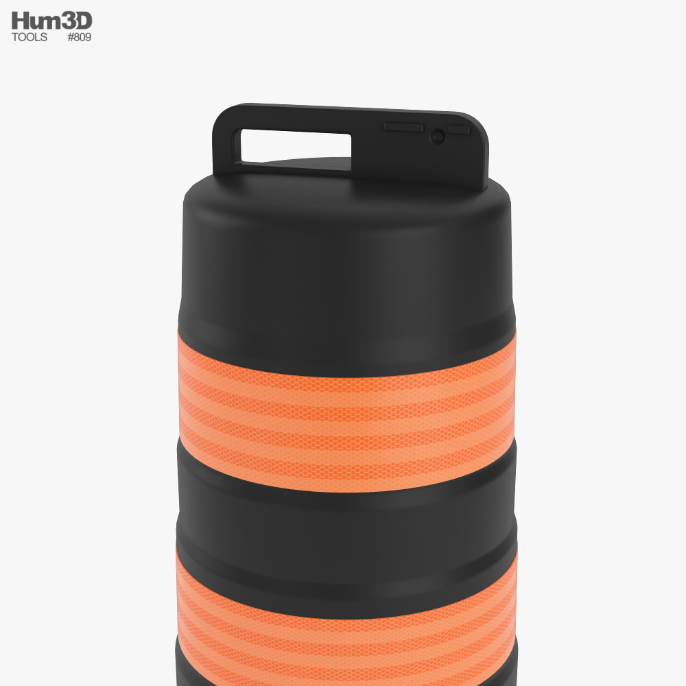 Traffic Road Barrel North American Style 3D model - Download Street ...