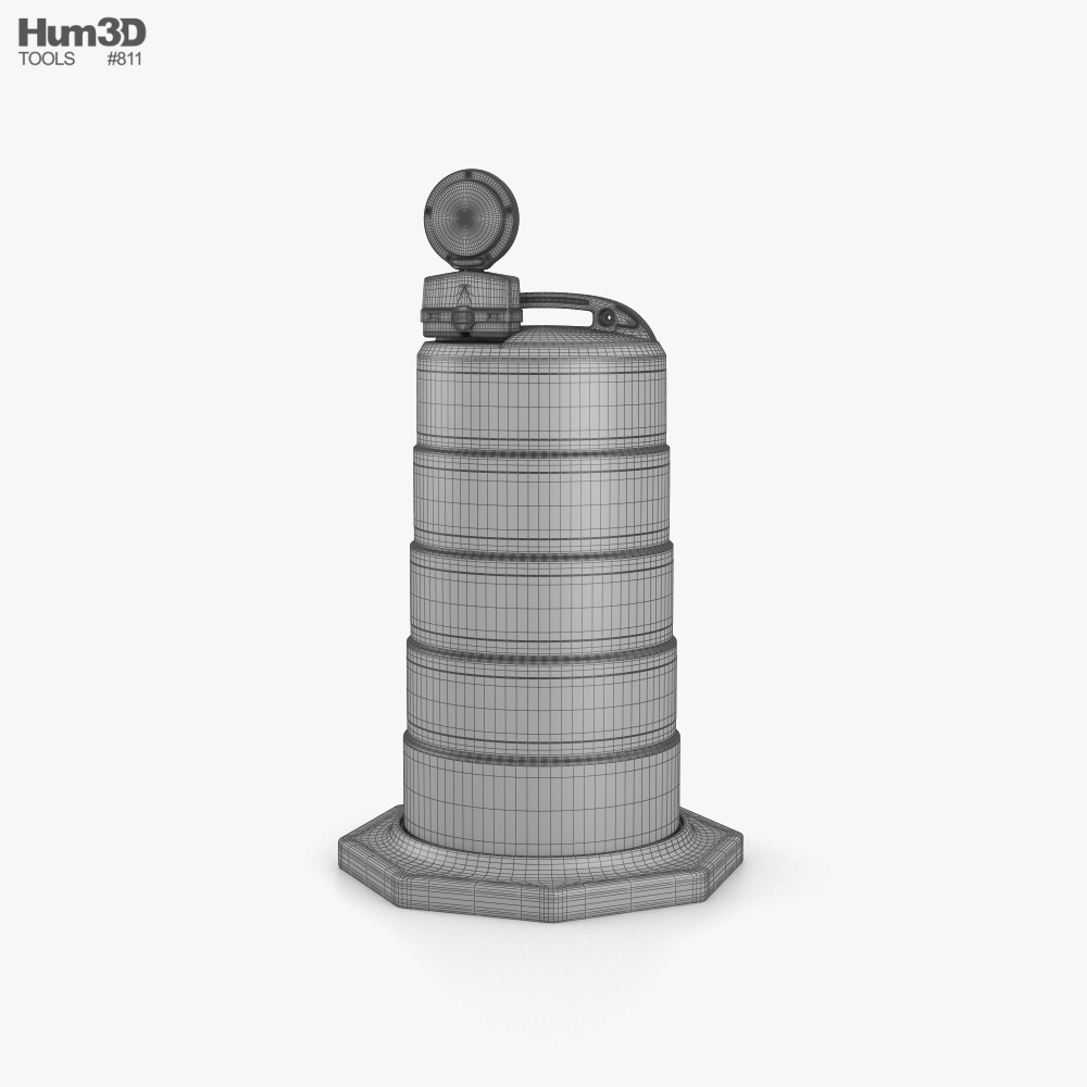 Traffic Road Barrel with Warning Light 3D model - Download Street ...