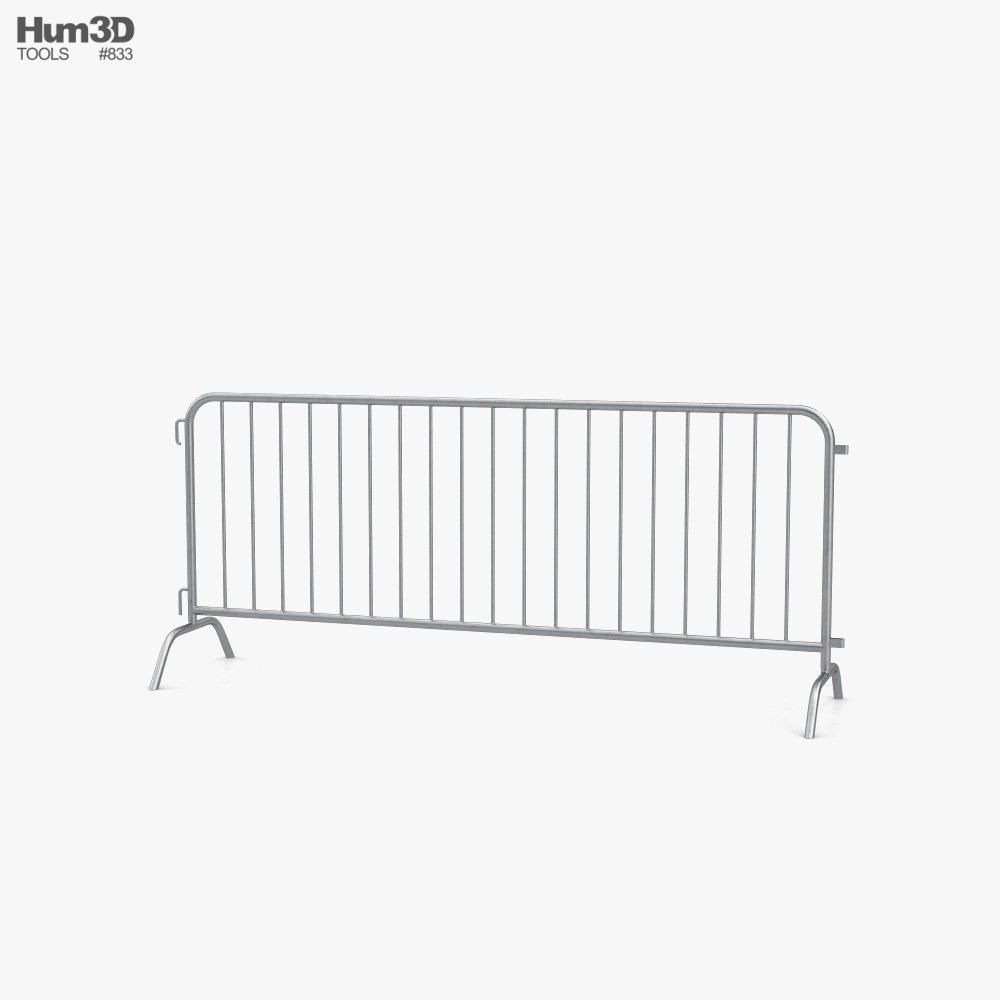 Crowd Control Barrier 3D model - Download Street elements on 3DModels.org