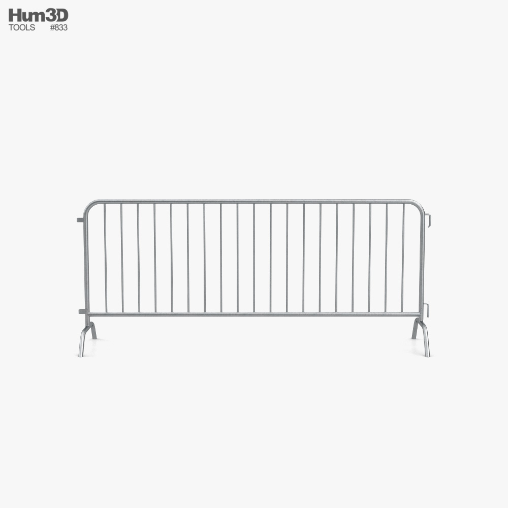 Crowd Control Barrier 3D model - Download Street elements on 3DModels.org