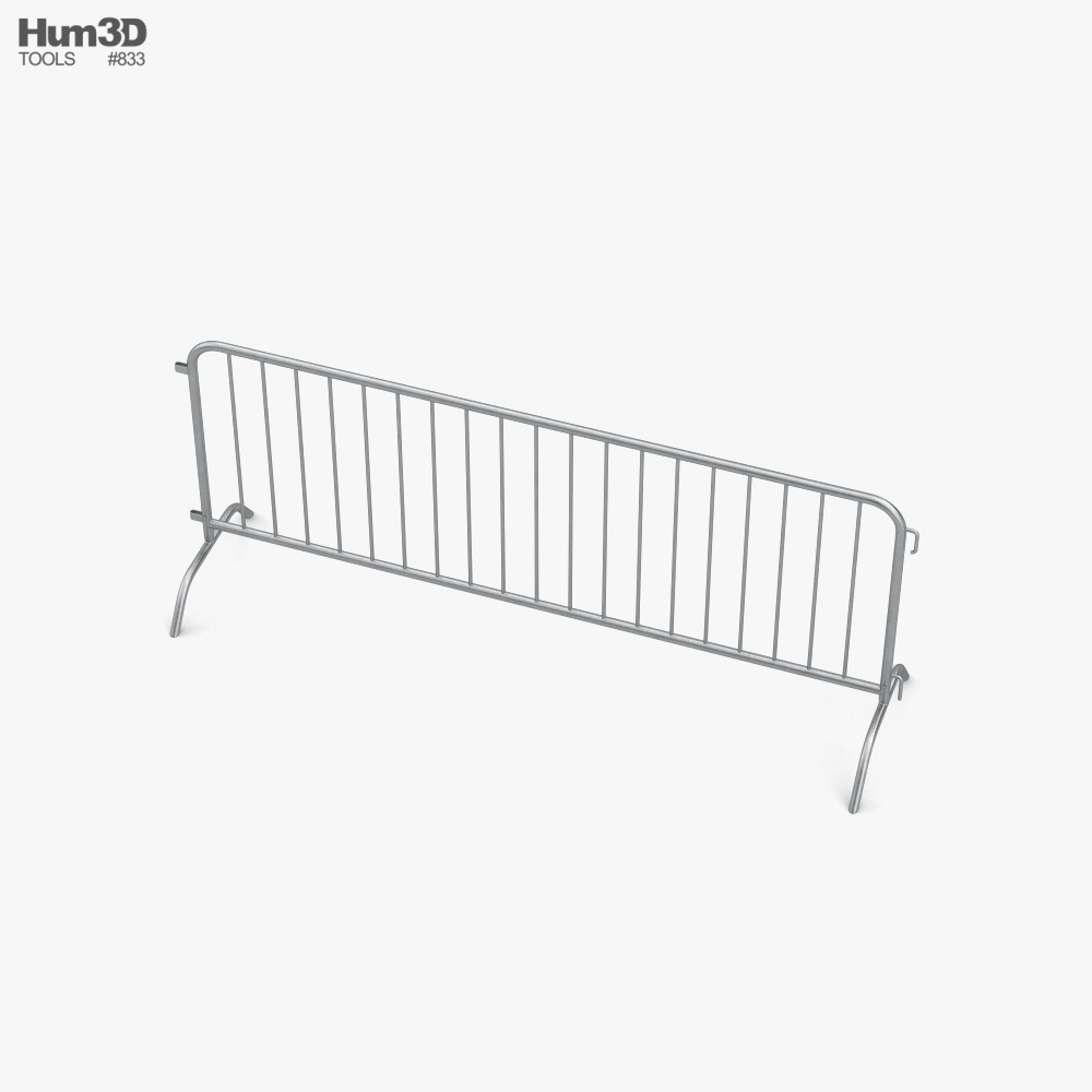 Crowd Control Barrier 3D model - Download Street elements on 3DModels.org