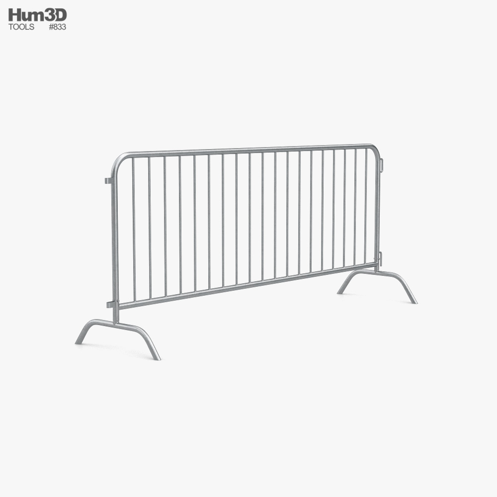 Crowd Control Barrier 3D model - Download Street elements on 3DModels.org