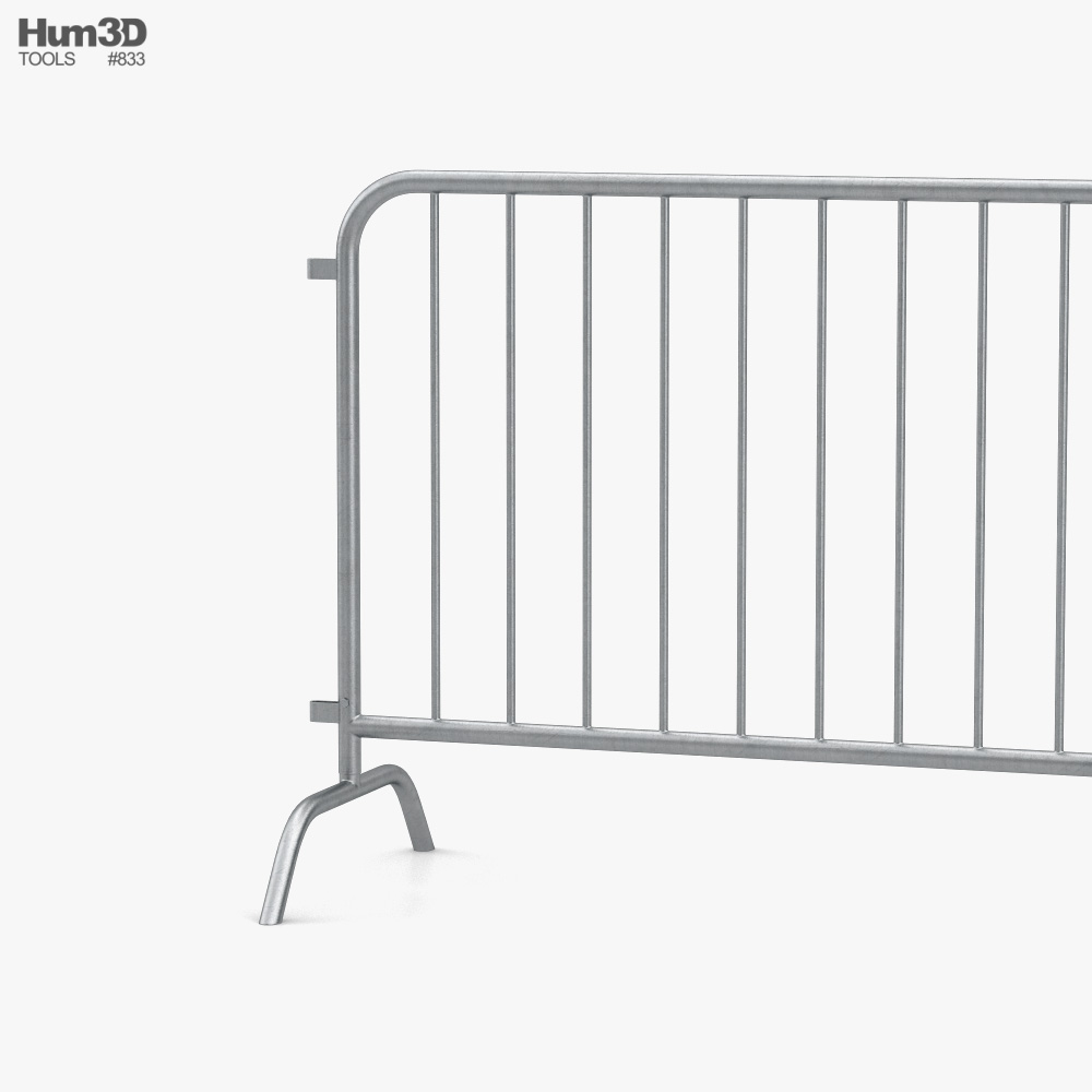 Crowd Control Barrier 3D model - Download Street elements on 3DModels.org