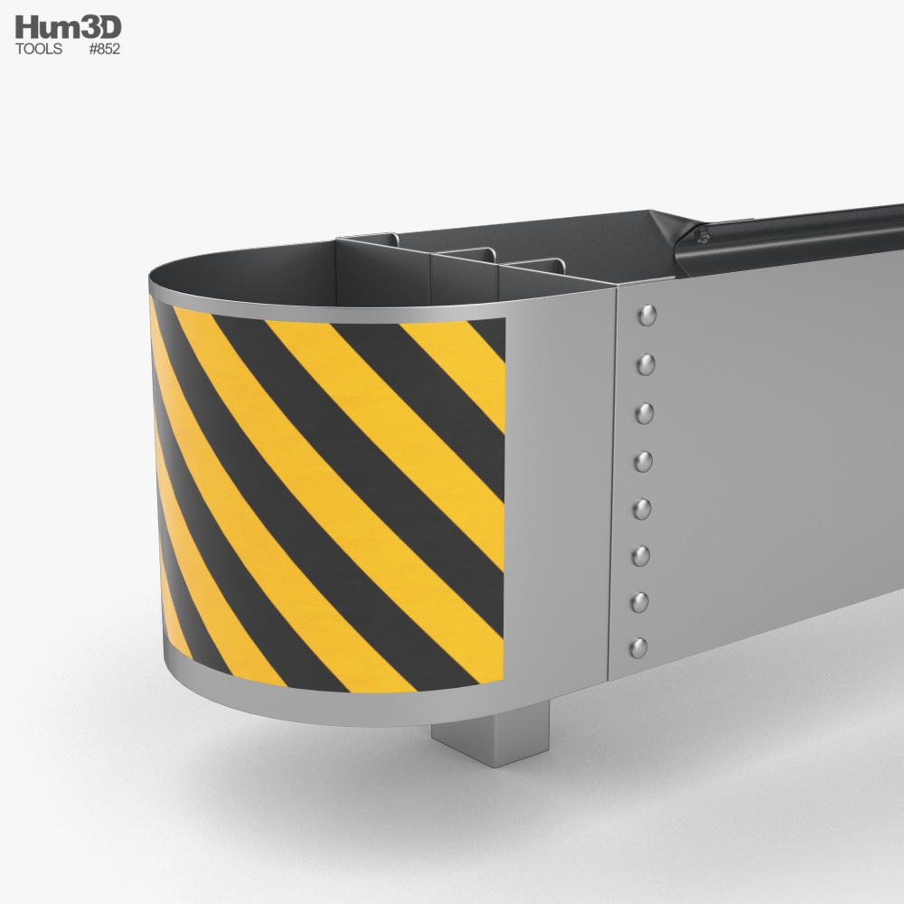 Thrie-Beam Guardrail Barrier Double Sides Ending 3D model - Download ...