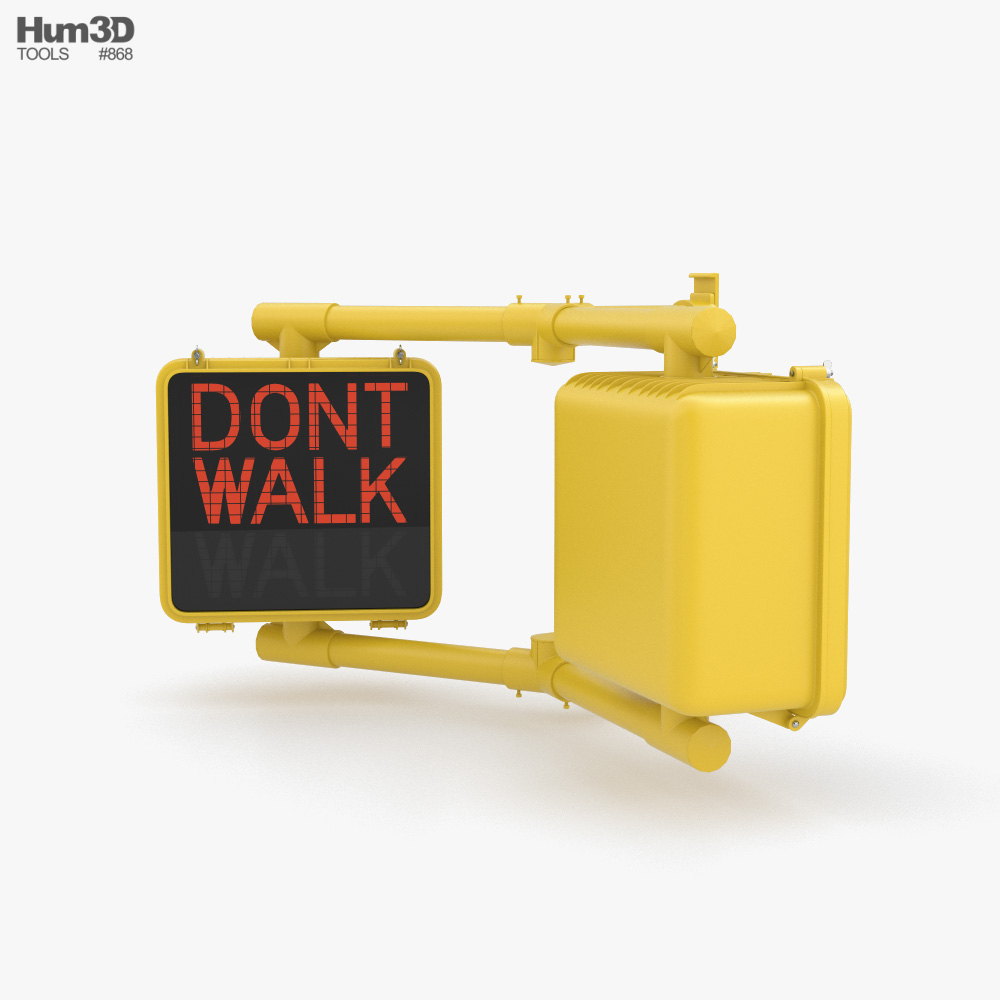 Walk/Don’t Walk Pedestrian Signal 3D model - Download Street elements ...
