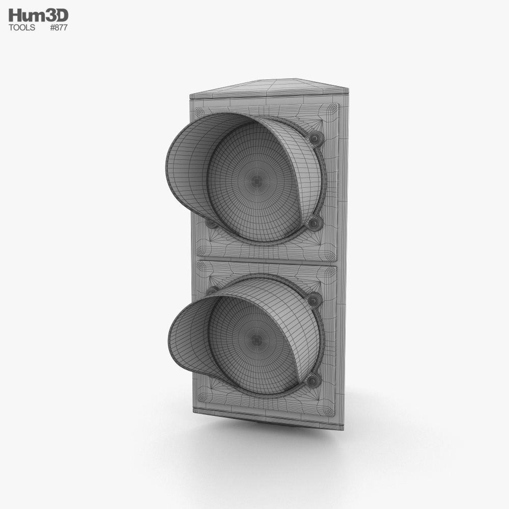 Traffic Light Two Section 3D model - Download Street elements on ...