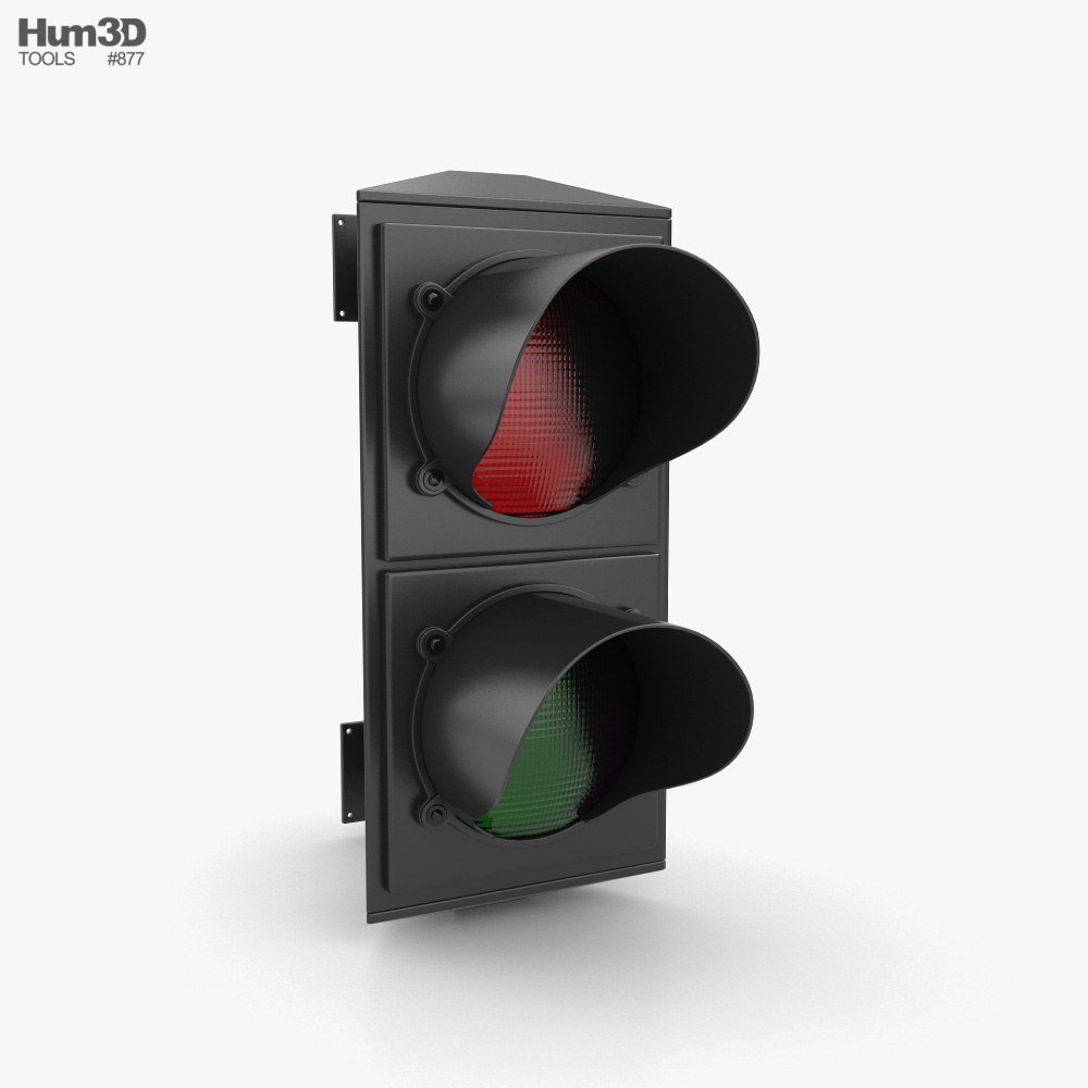 Traffic Light Two Section 3D model - Download Street elements on ...