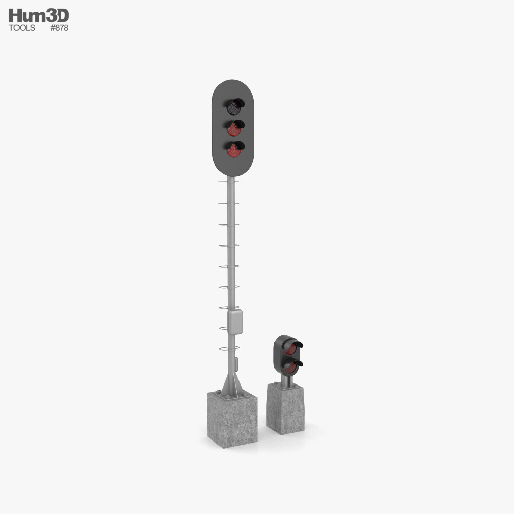 Railroad Signal Lights 3D model - Download Street elements on 3DModels.org