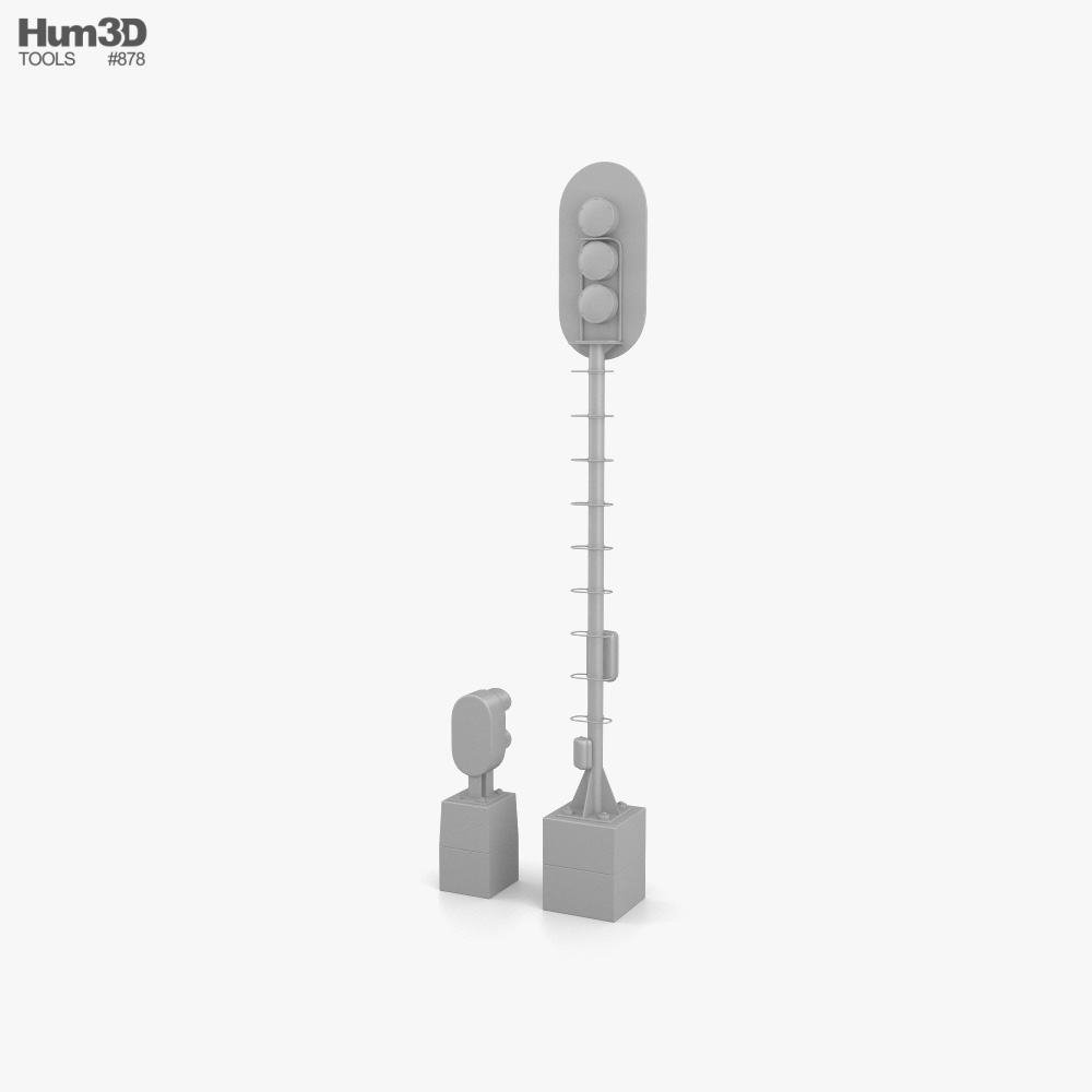 Railroad Signal Lights 3D model - Download Street elements on 3DModels.org