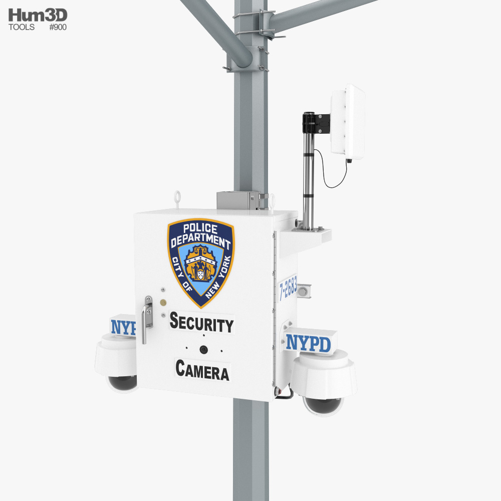 NYC Police Street Facial Recognition Cameras on Post 3D model ...