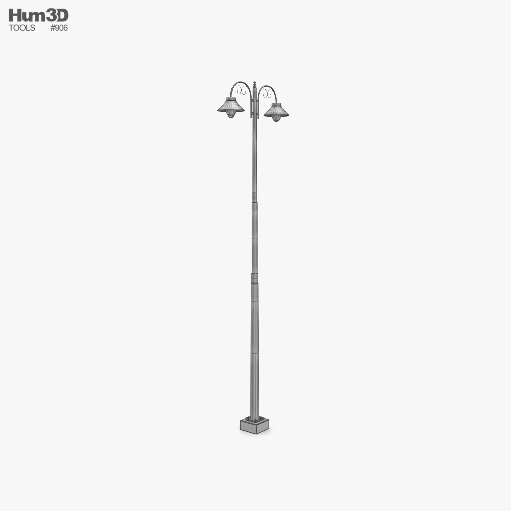 Street Lamp Double 3D model - Download Street elements on 3DModels.org
