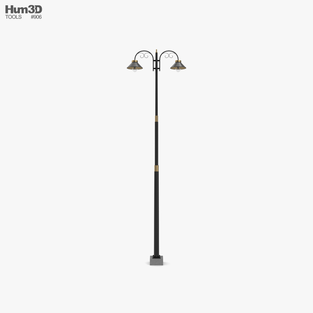 Street Lamp Double 3D model - Download Street elements on 3DModels.org