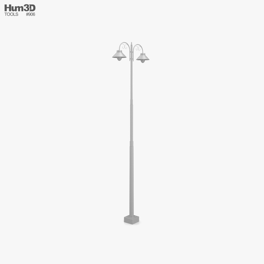 Street Lamp Double 3D model - Download Street elements on 3DModels.org