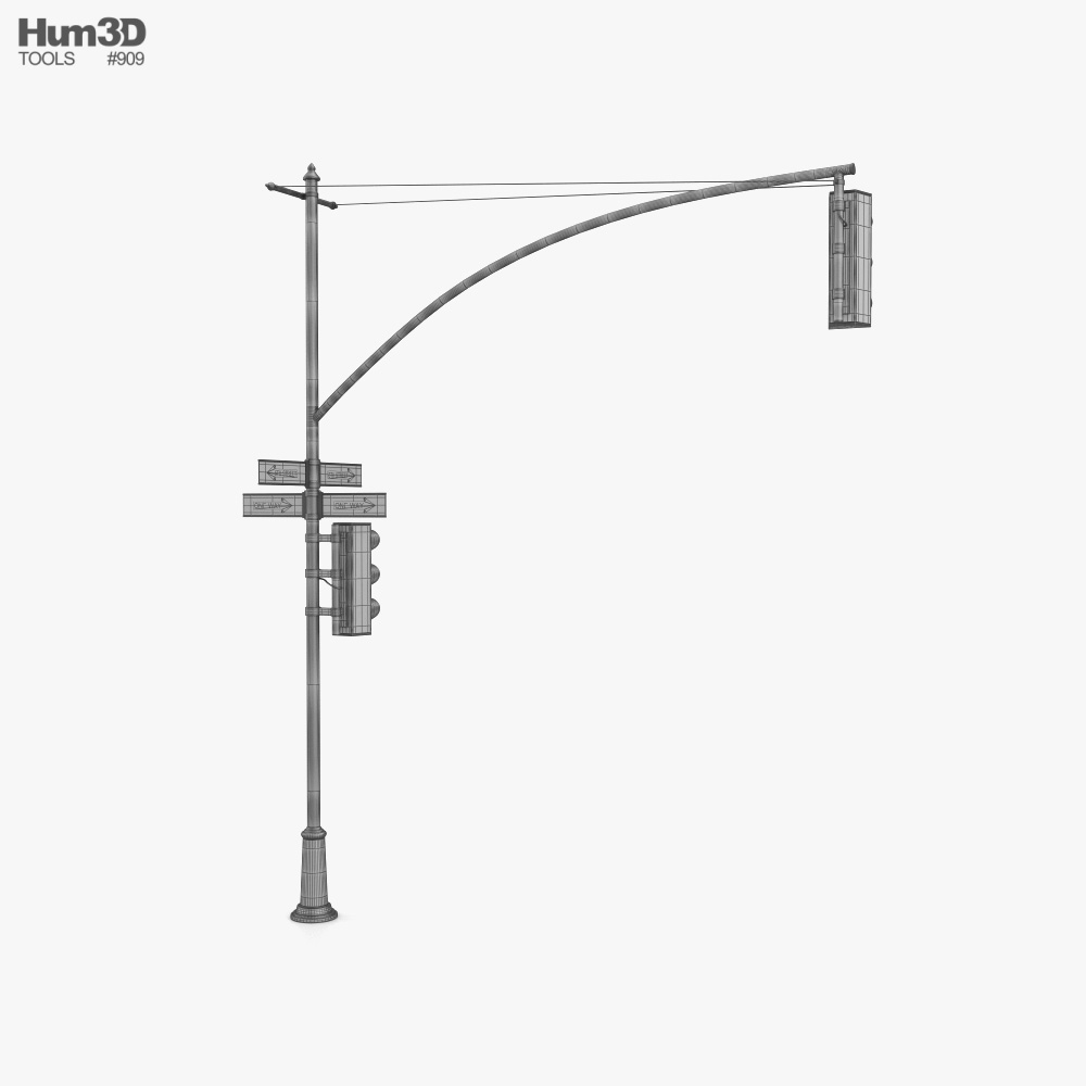 Traffic Light Post 2 3D model - Download Street elements on 3DModels.org