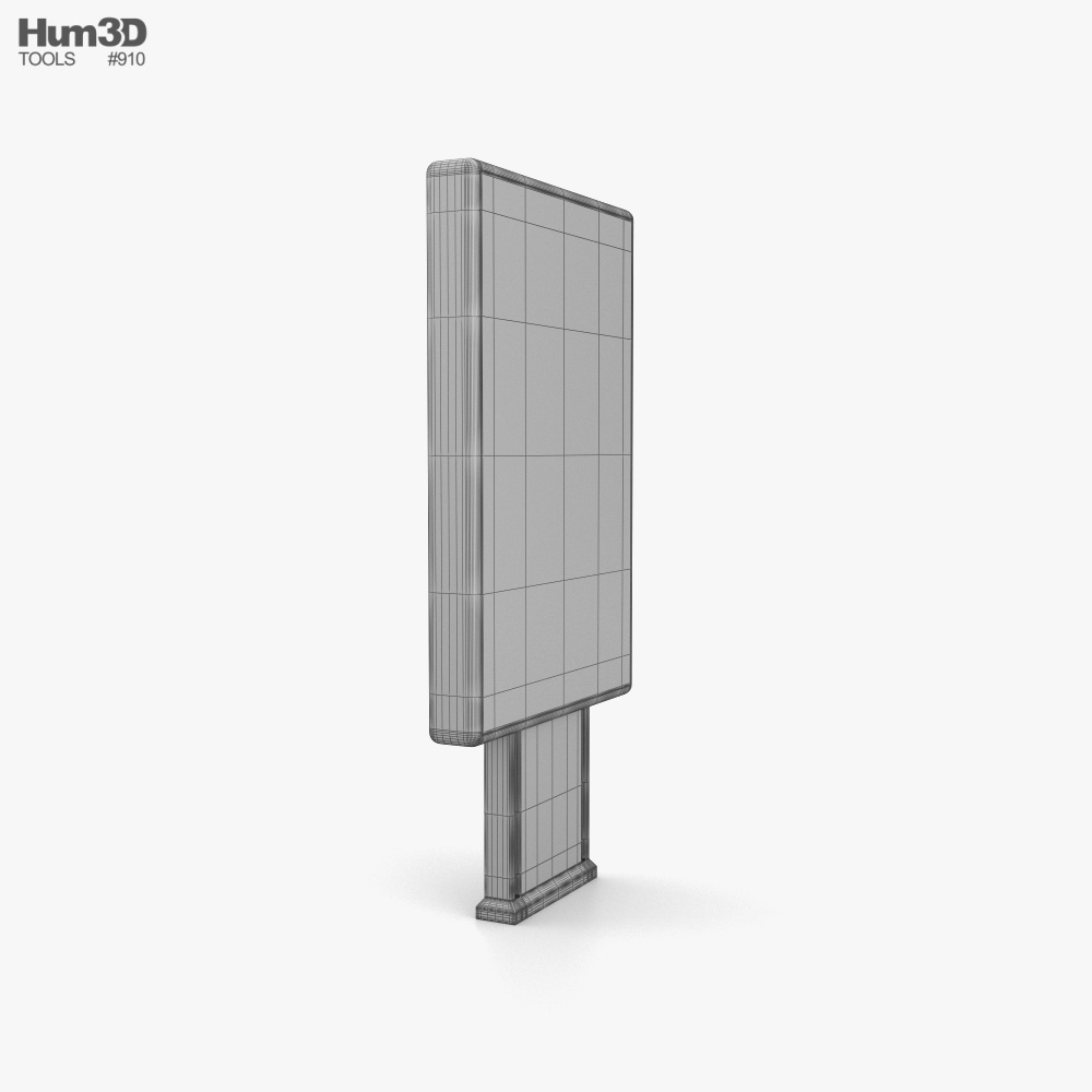 Street Advertising Billboard 02 3D model - Download Street elements on ...