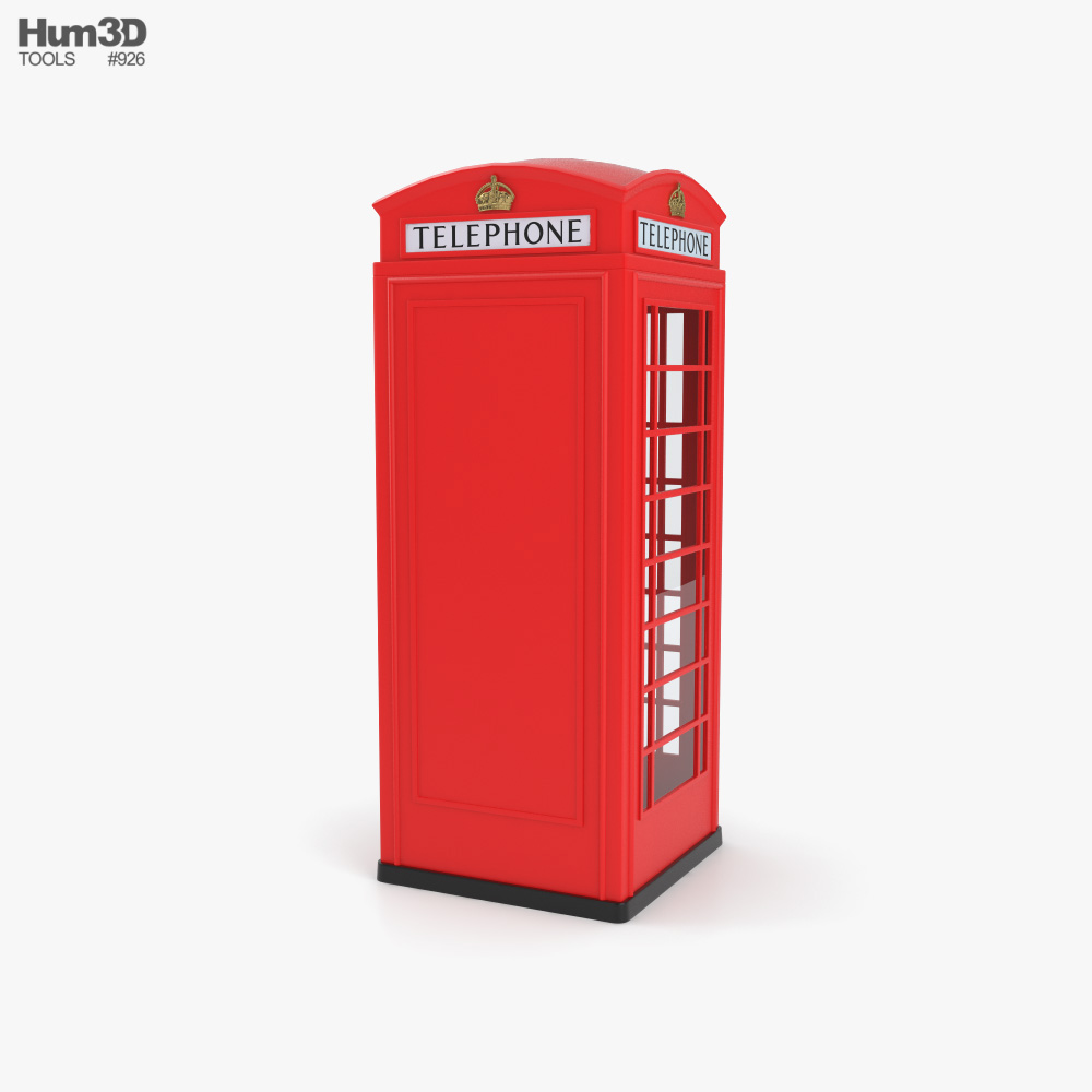 London Phone Booth 3D model - Download Street elements on 3DModels.org