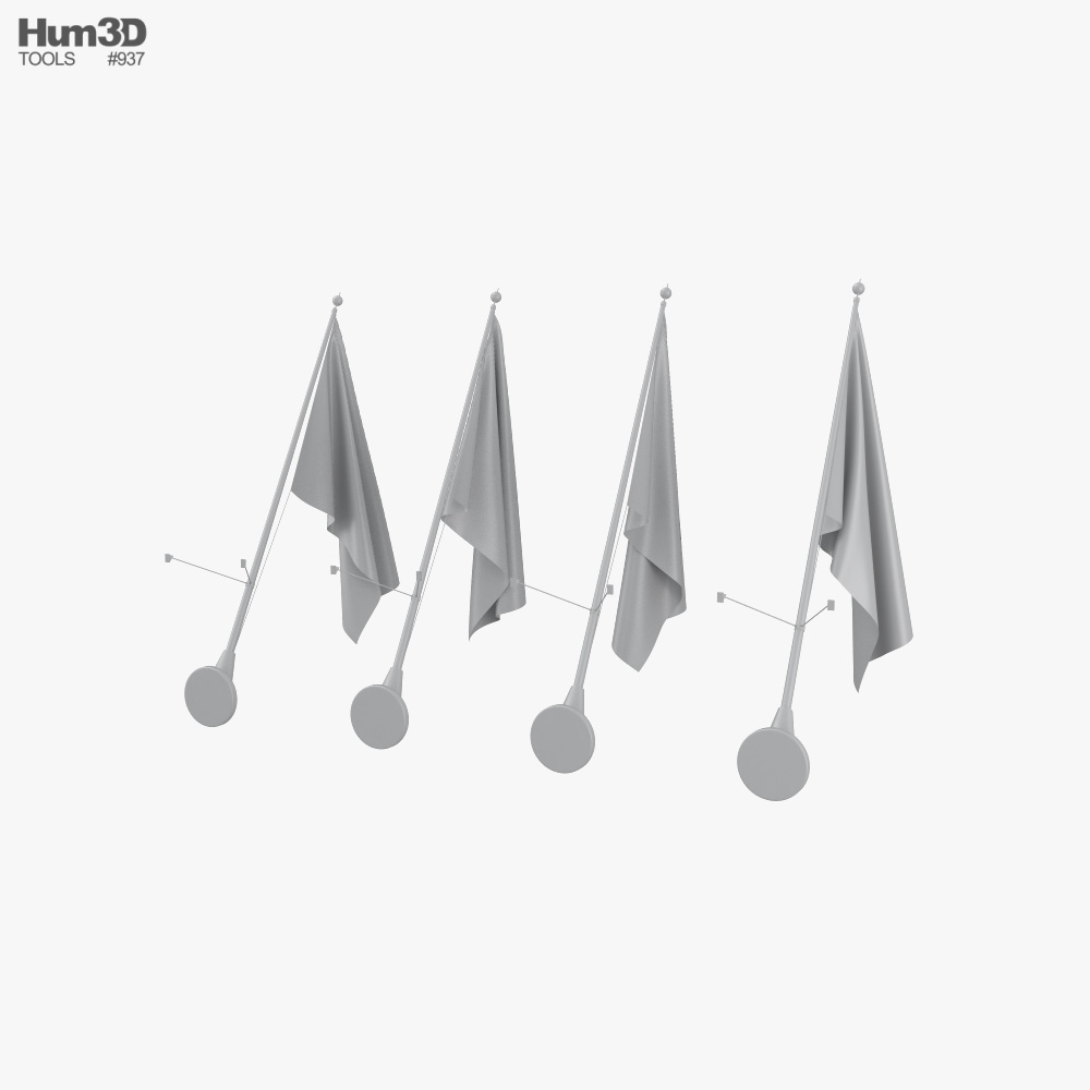 Flags 3D model - Download Street elements on 3DModels.org