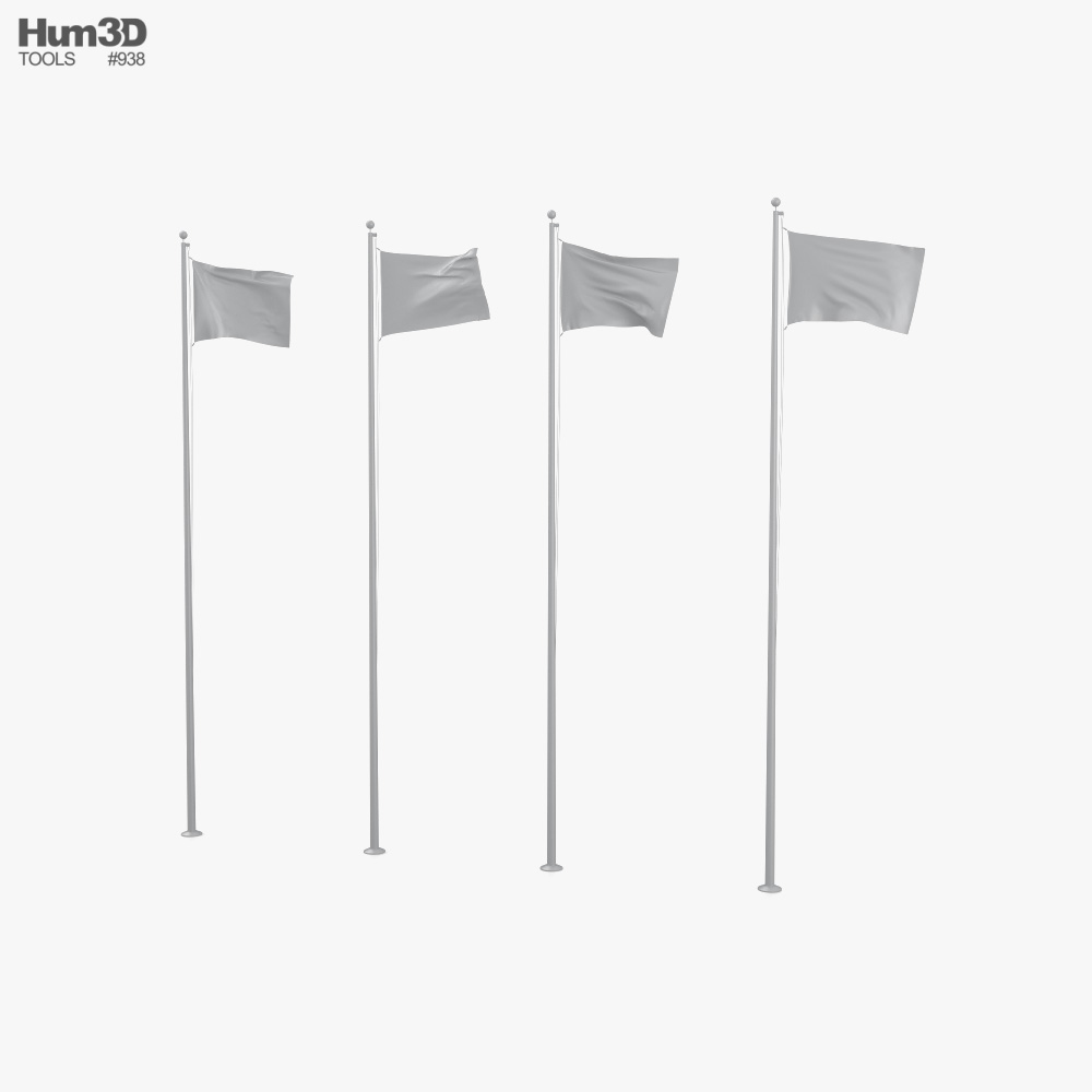 Flagpole 3D model - Download Street elements on 3DModels.org